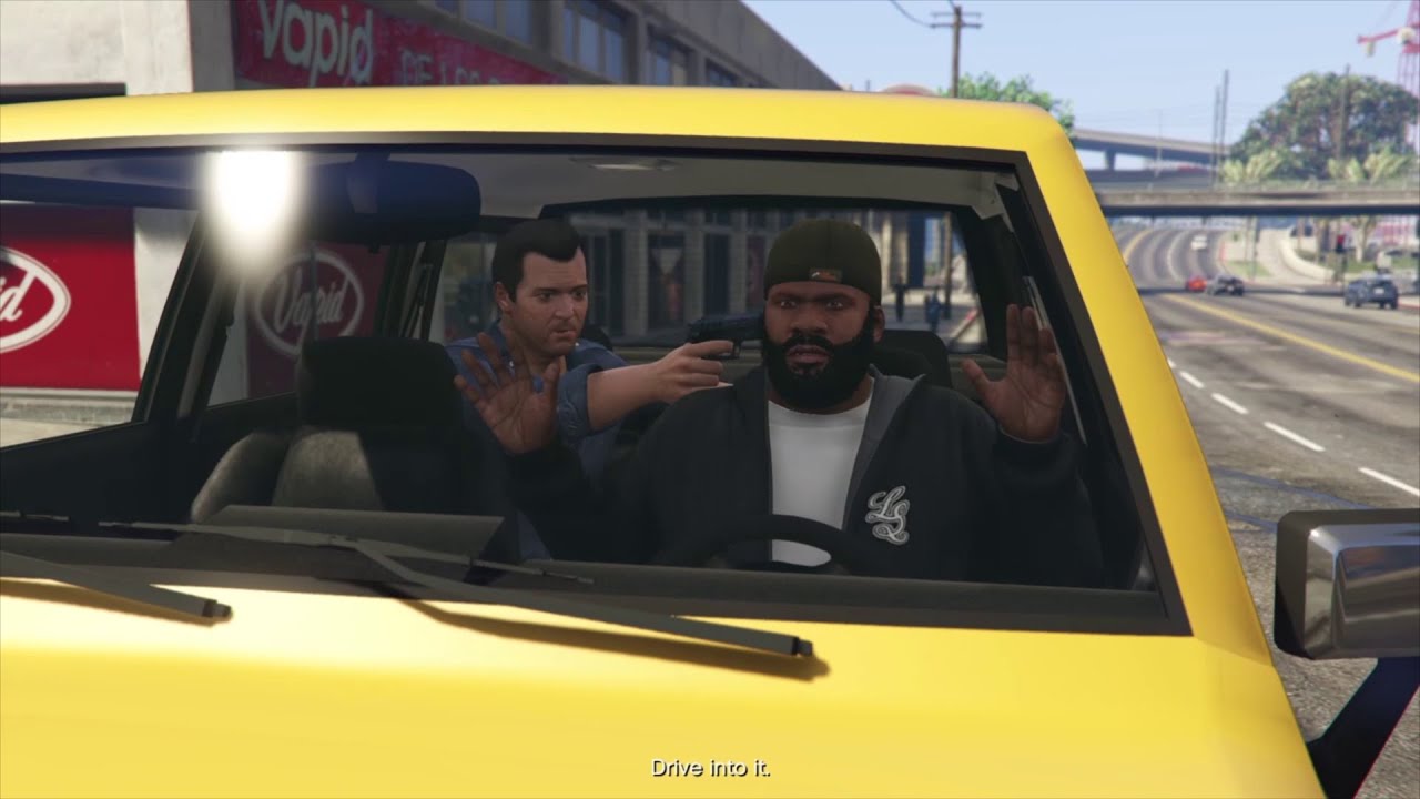 GTA V - Michael holds Franklin at gunpoint - YouTube