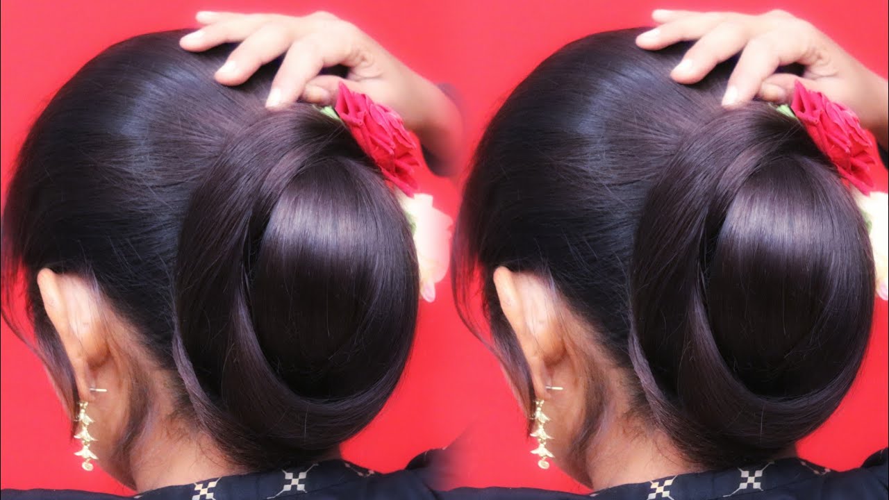 Beautiful Bun Styles – How to Create a Twisted Bun with Floral Charm ...