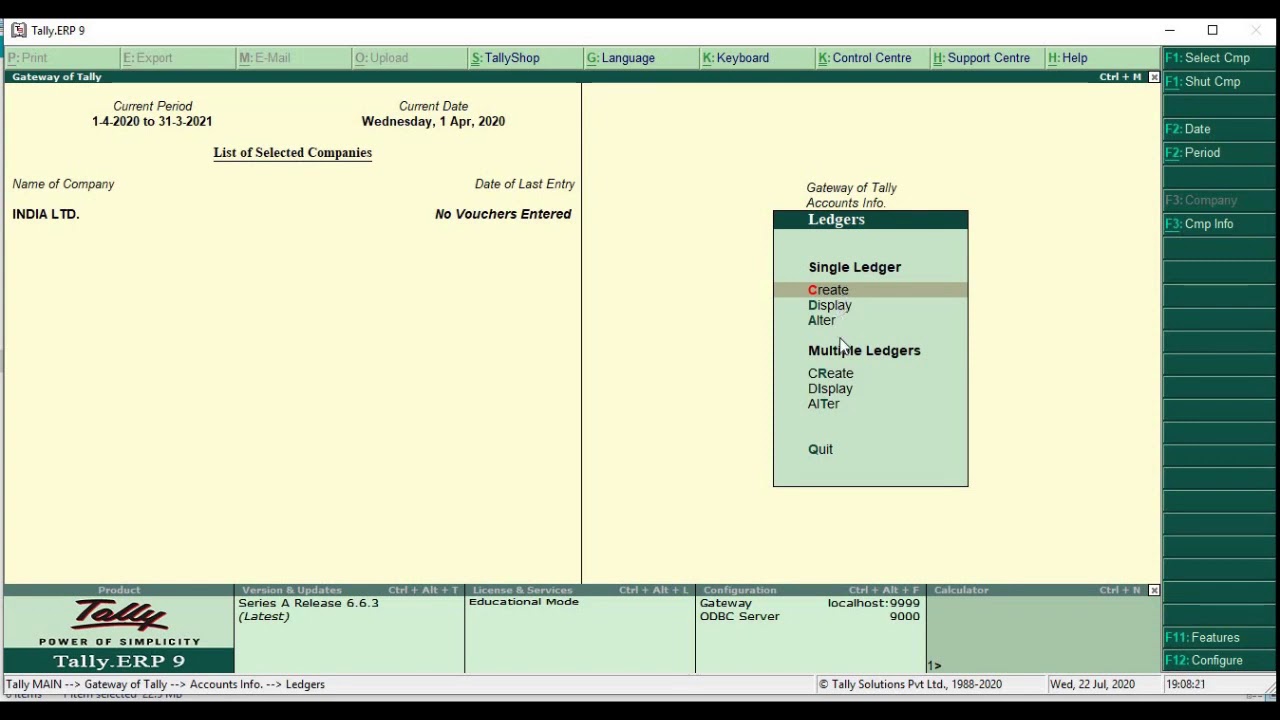 TALLY ERP 9 Ledger Creation YouTube TALLY ERP 9 Ledger Creation YouTube