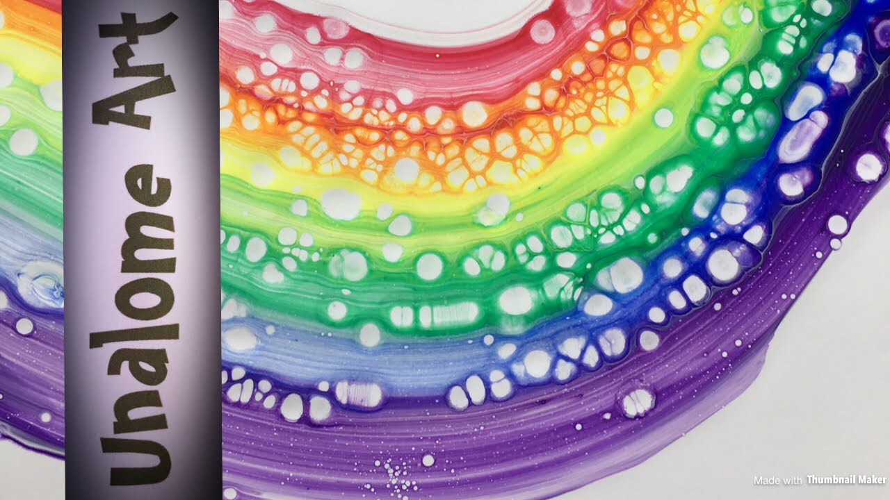 Rainbow swipe on yupo... acrylic pouring ( 190 ) - YouTube