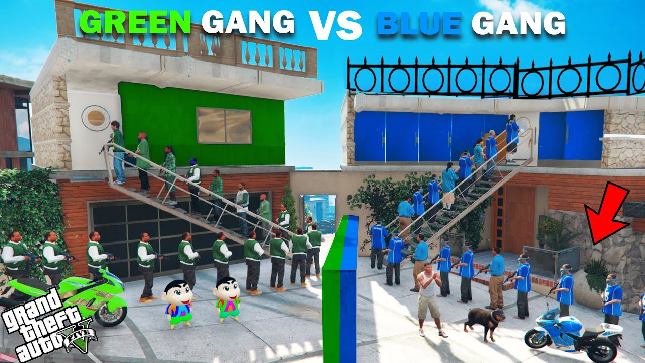 Franklin Blue Gang VS Shinchan Green Gang Ultimate Challenge In GTA 5 ...