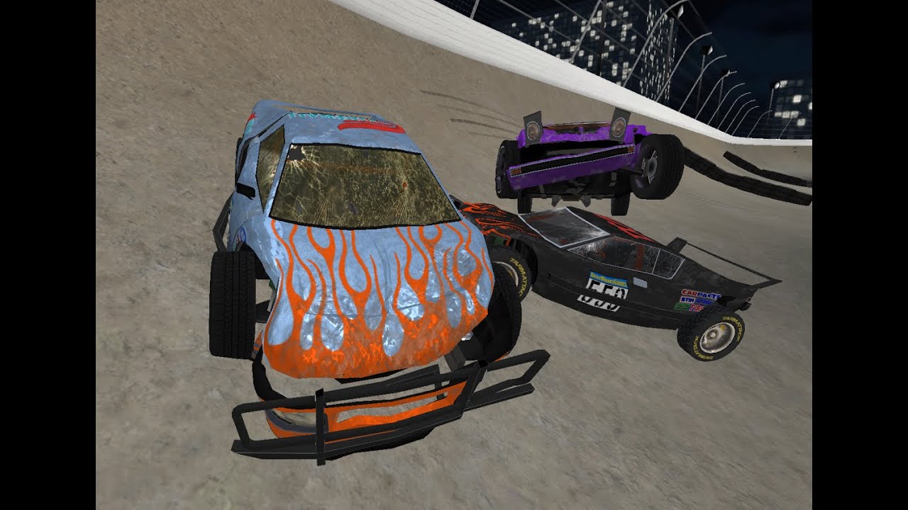 Chaos at the crazy 8 in demo derby 3! - YouTube