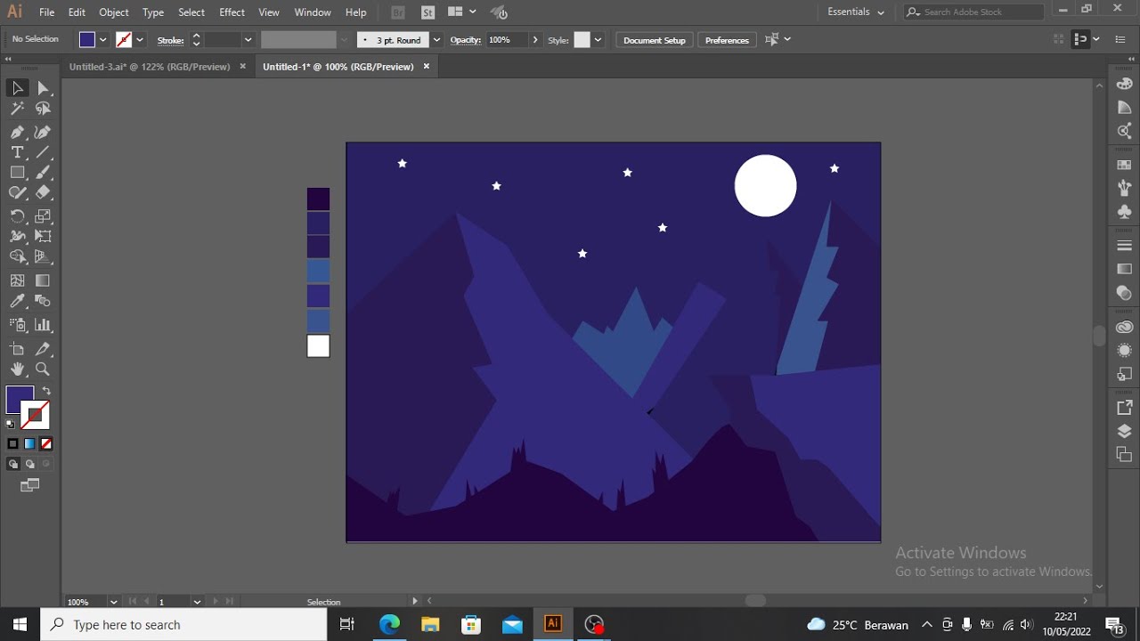 Tutorial Flat desain simpel Adobe Illustrator (part 2) - YouTube
