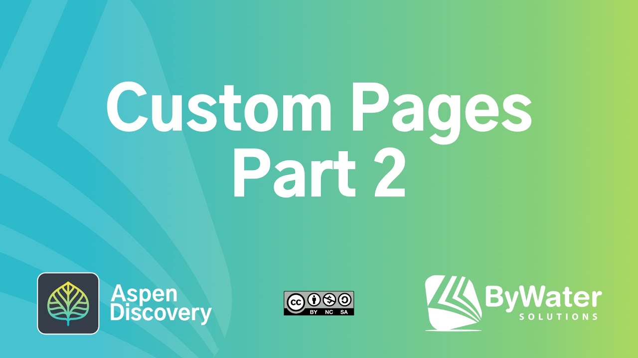 Custom Pages Part 2 - YouTube