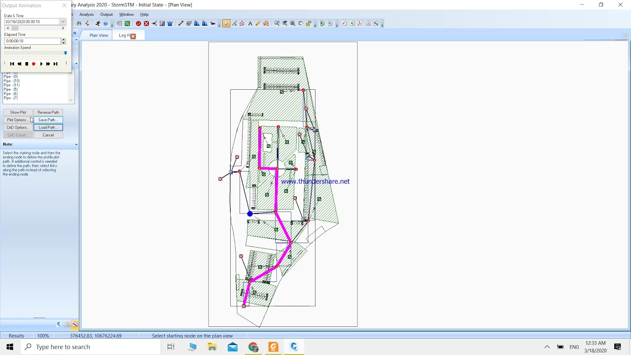 Storm Sewer Profile view Simulation Video Exported from Autodesk SSA ...