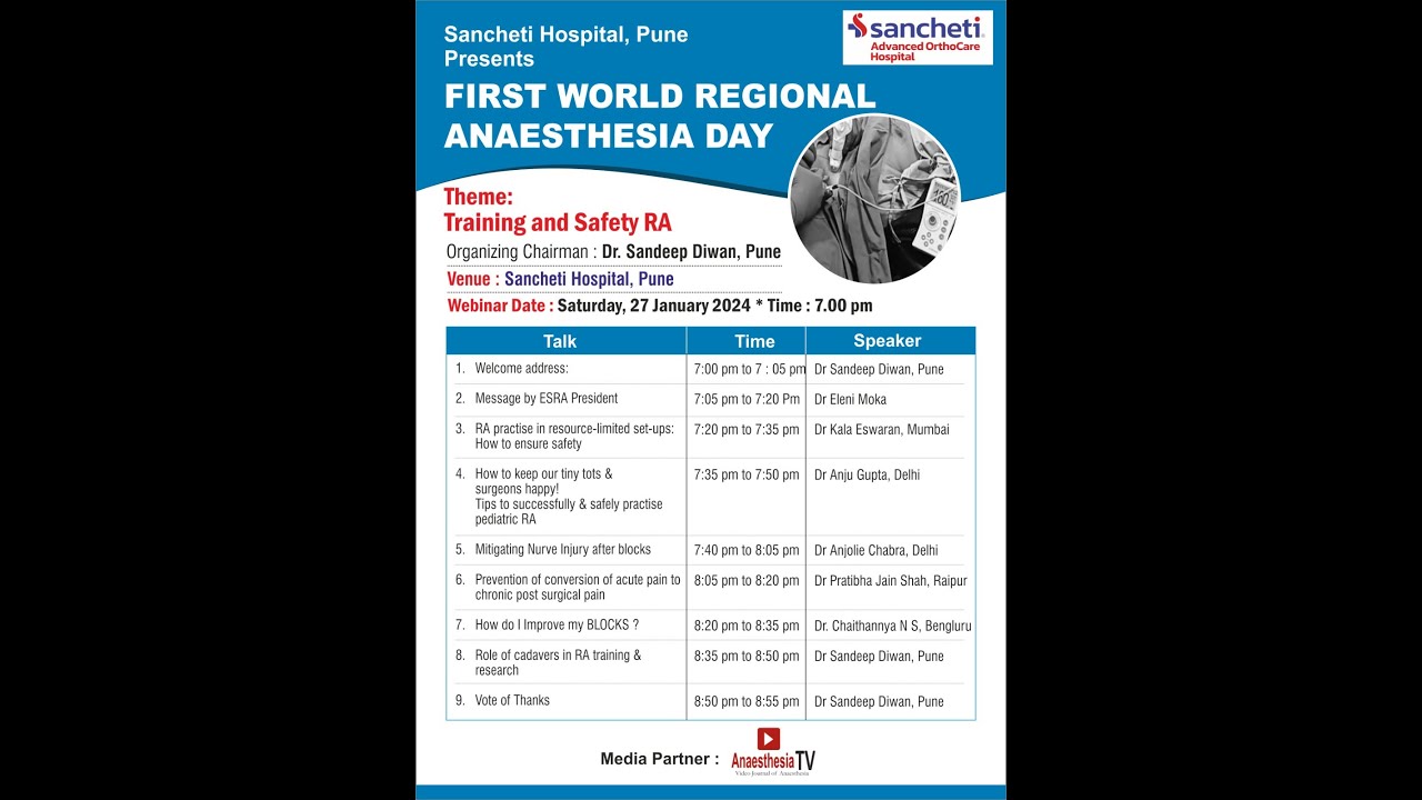 Webinar in Regional Anaesthesia with Theme : Training and Safety in RA ...