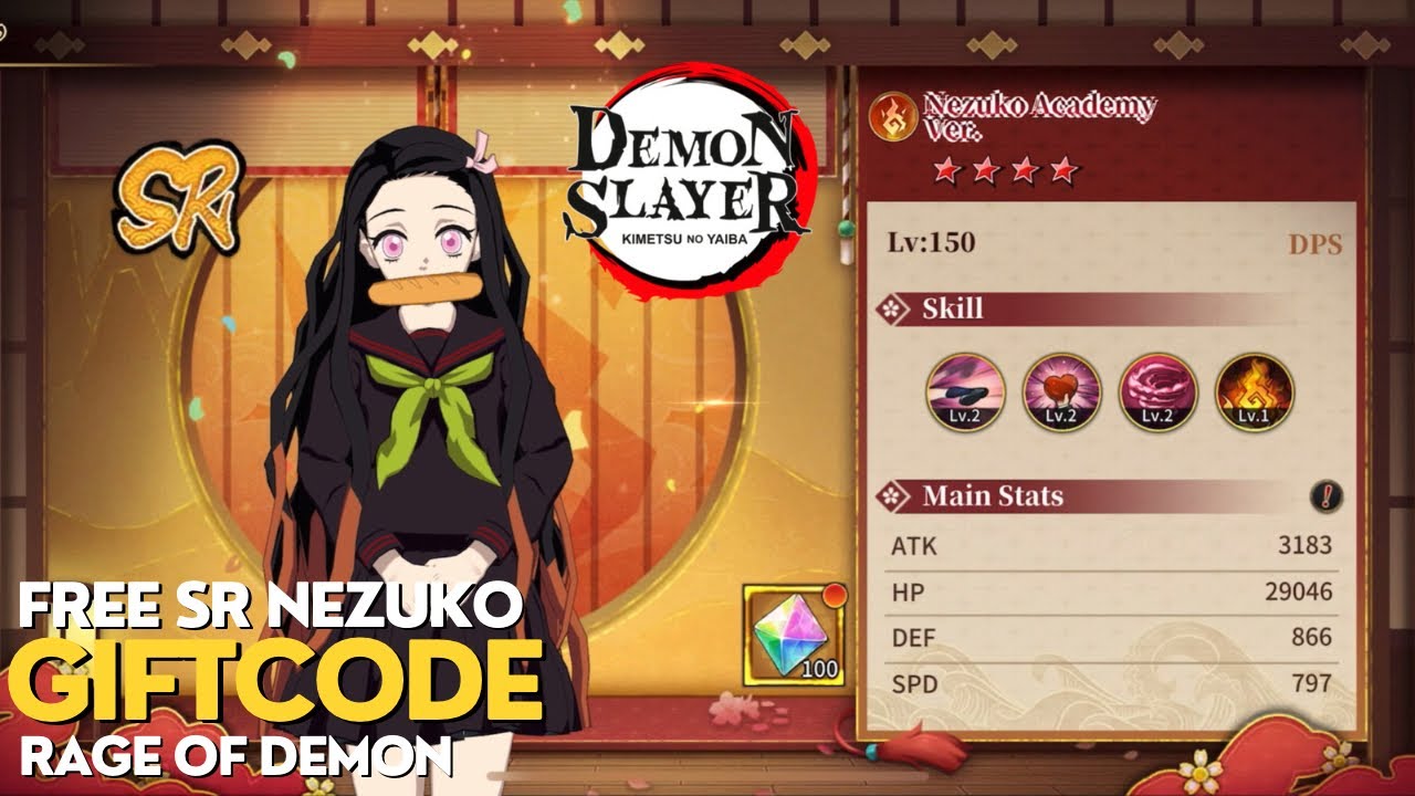 Rage of Demon Redeem Gift Code - FREE SR Nezuko! - YouTube