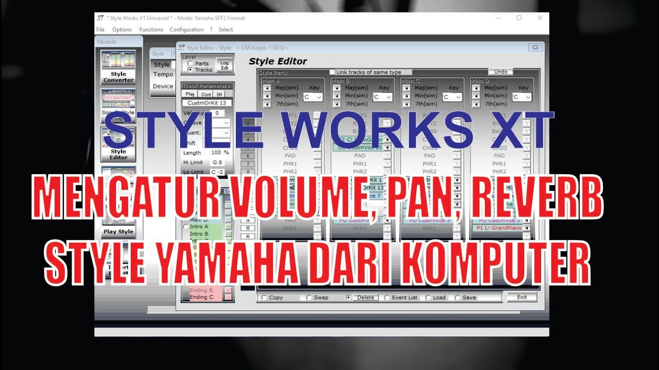 MENGATUR VOLUME , PAN , REVERB STYLE YAMAHA MENGGUNAKAN KOMPUTER ...