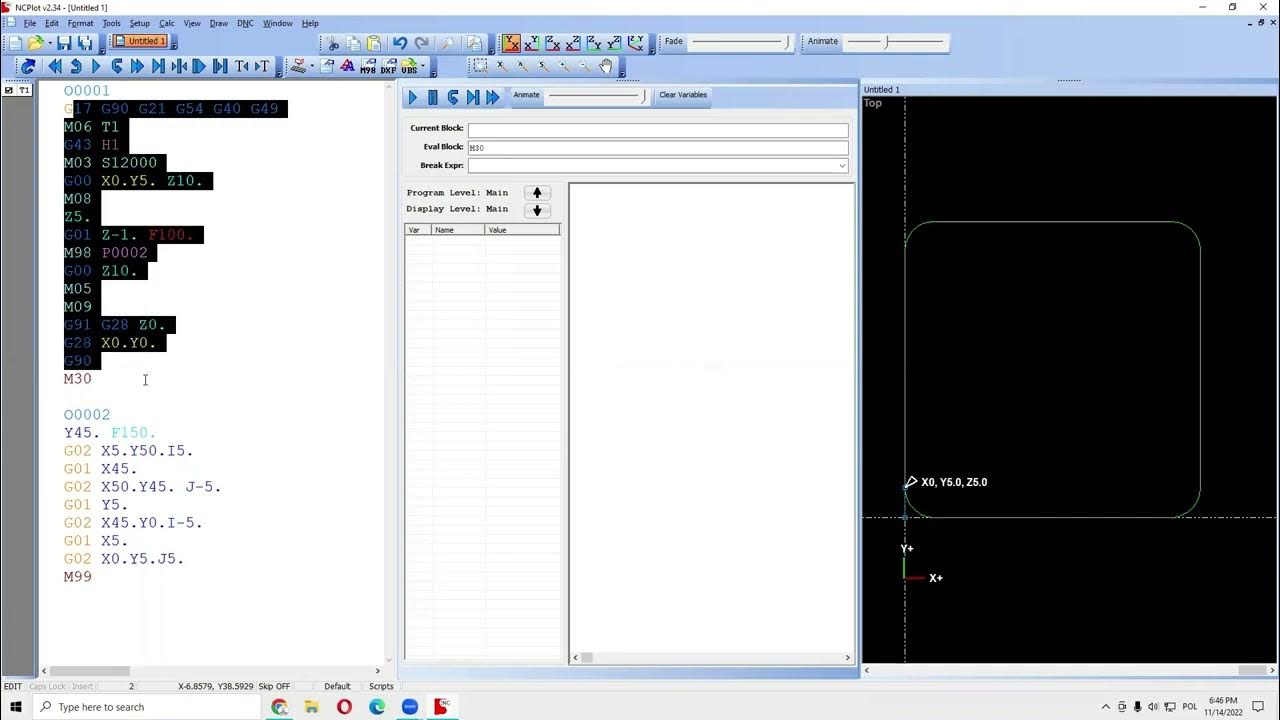 Верификация управляющих программ в программе NCPLOT. Использование макро для ЧПУ CNC. 14.11.2022 ...