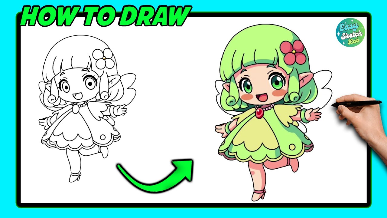 How to Draw a Cute Fairy | Easy Step-by-Step Tutorial - YouTube
