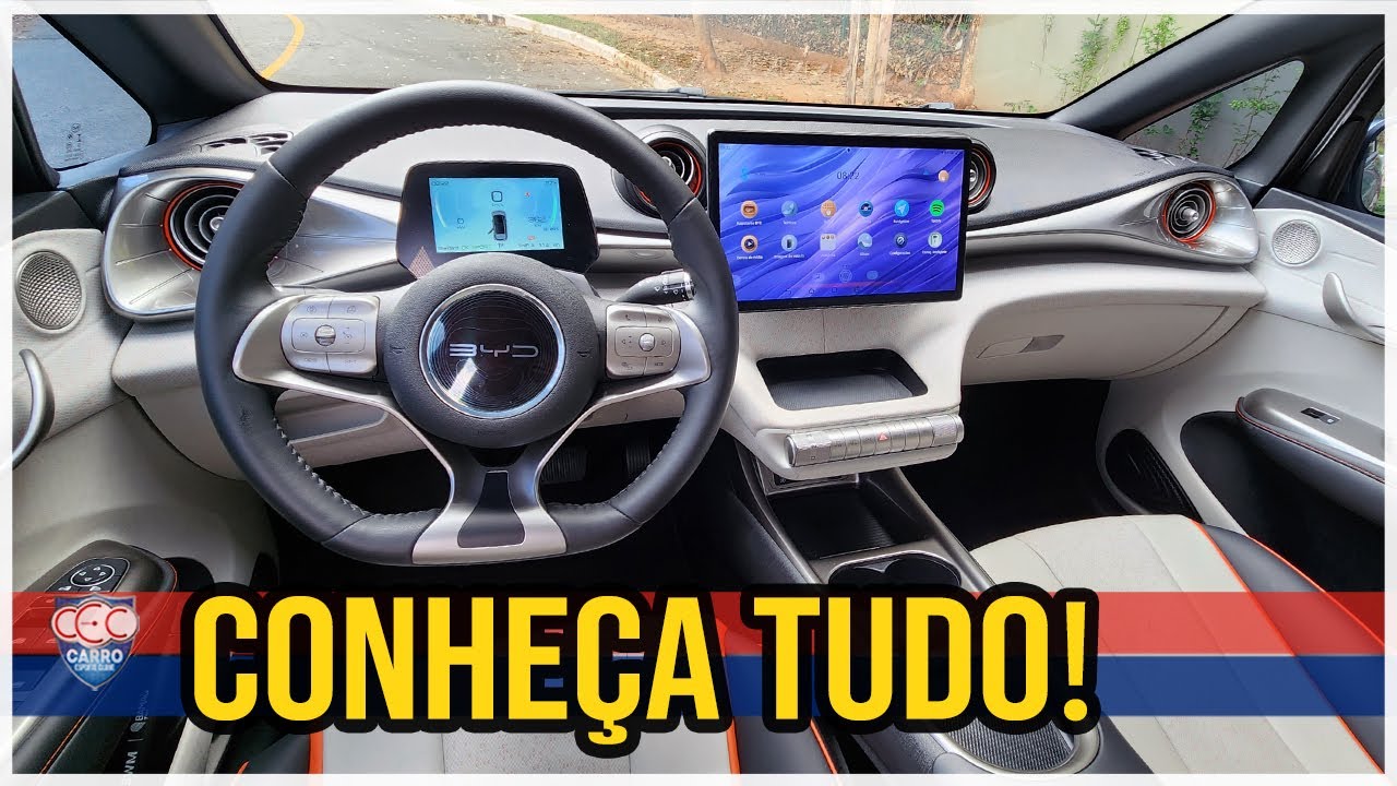 BYD Dolphin: interior SURPREENDE com TECNOLOGIA e LUXO - YouTube