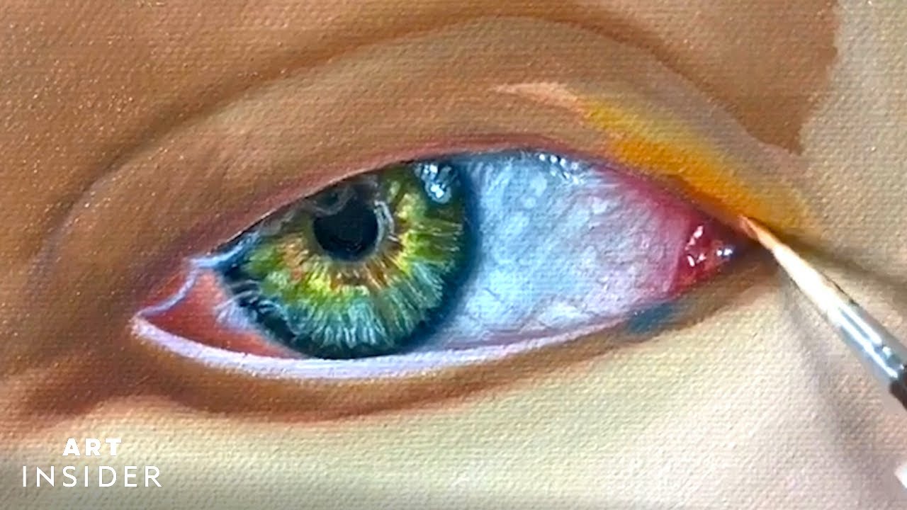 How An Artist Perfects Painting Hyperrealistic Eyes - YouTube
