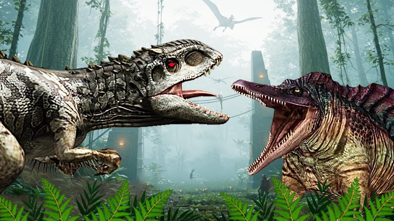 Jurassic World Battle - Indominus Rex Battle Buildup Mayhem - YouTube