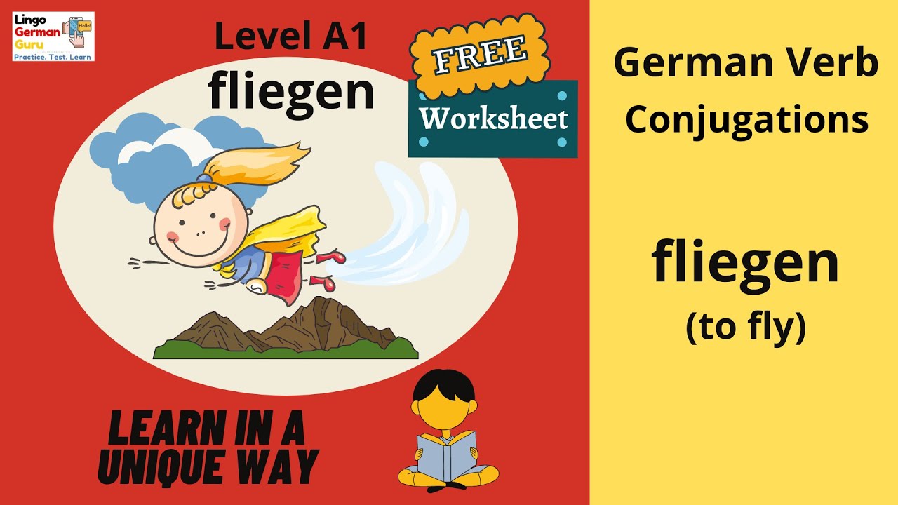Learn German For Beginners A1 Level Verb Conjugation 22 Fliegen learn-german-for-beginners-a1-level-verb-conjugation-22-fliegen