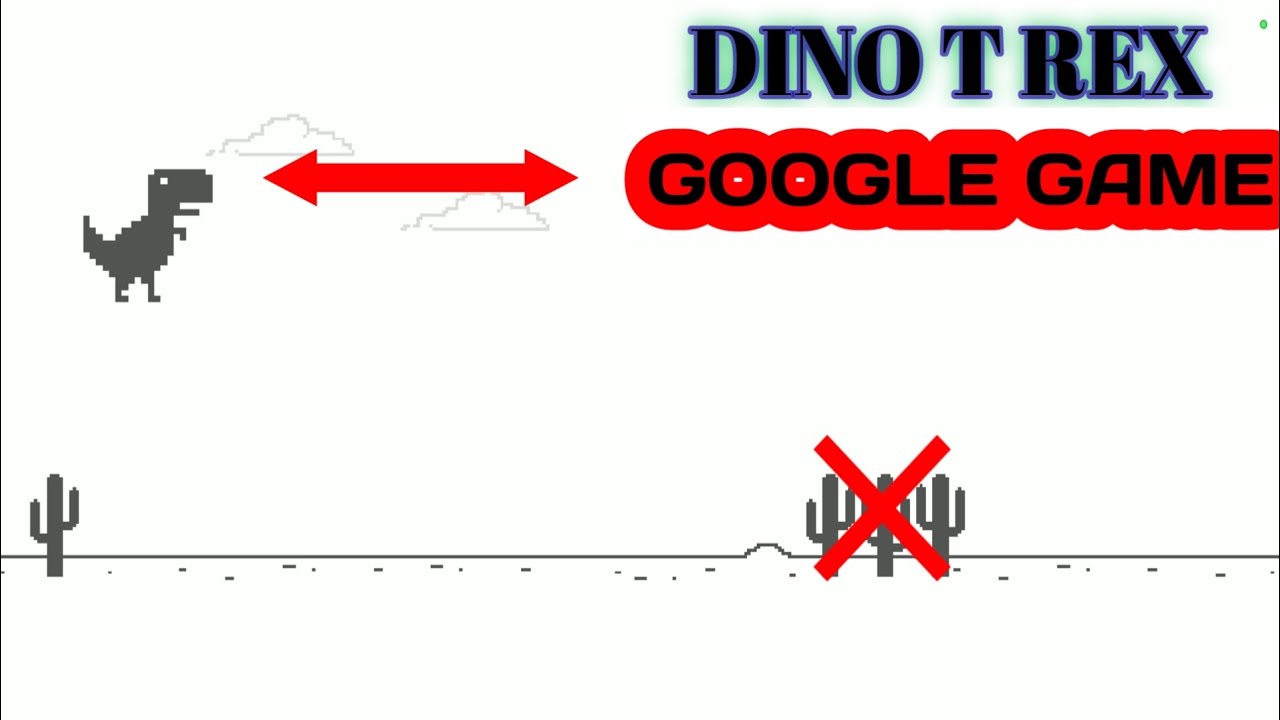 Dino t Rex dinosaur no internet google game - YouTube