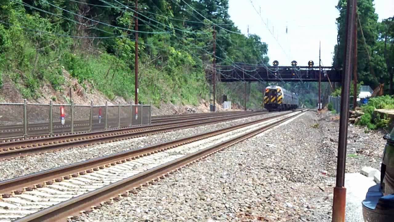 Amtrak Keystone Train 666 and Pennsylvanian 43 at Devon, Pa in HD - YouTube