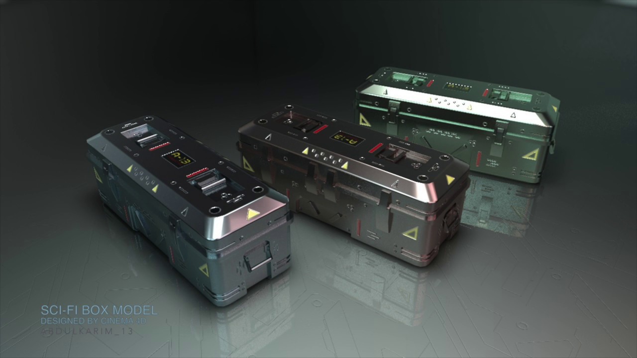 3d sci fi box model - YouTube
