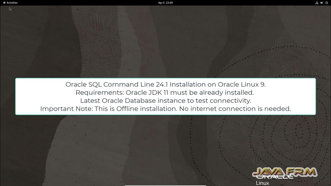 Oracle SQLcl 24.1 Installation on Oracle Linux 9 and connect to Oracle Database 23c FREE - YouTube