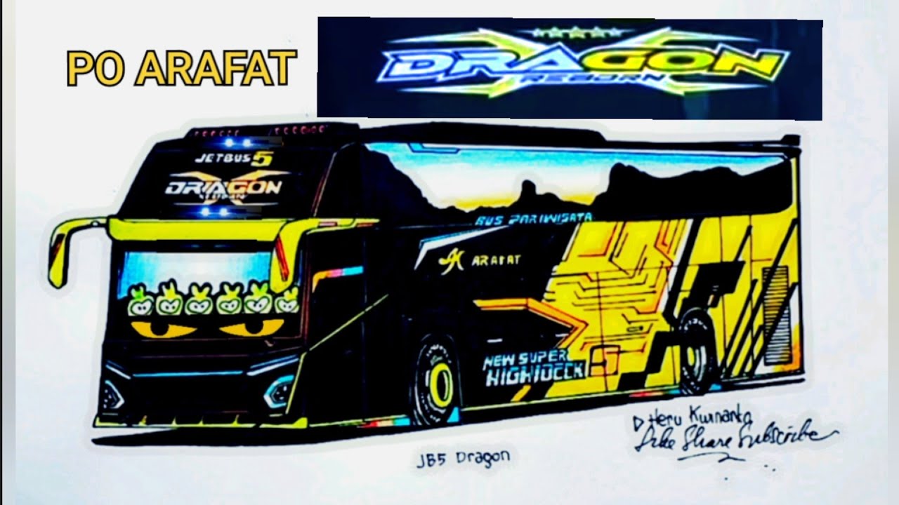Cara Menggambar Bus ,Bus Arafat DRAGON Reborn,bus Kalimantan - YouTube