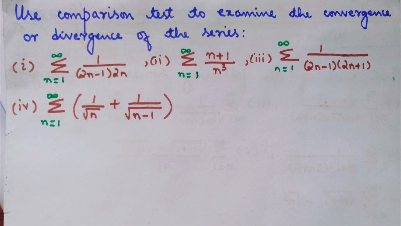 Comparison test for convergence of series| Solved examples- Part 2 ...