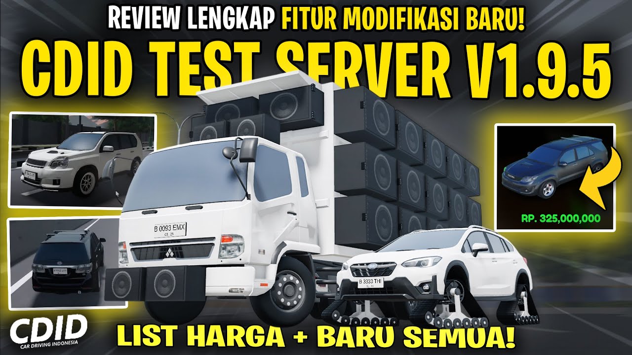 REVIEW TEST SERVER SEMUA MOBIL BARU DAN LIST HARGA CDID UPDATE V1.9.5 ...