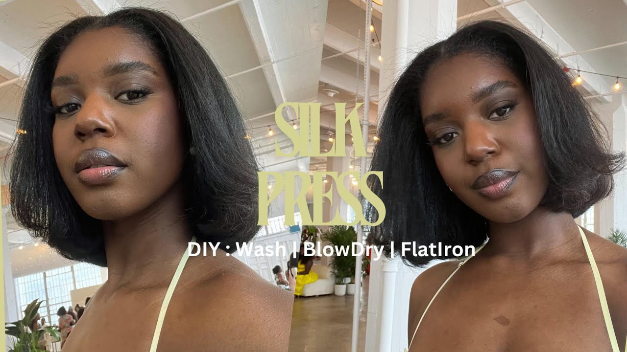 Silk Press on Heat Trained Natural Hair | Dominican blowout Results ...