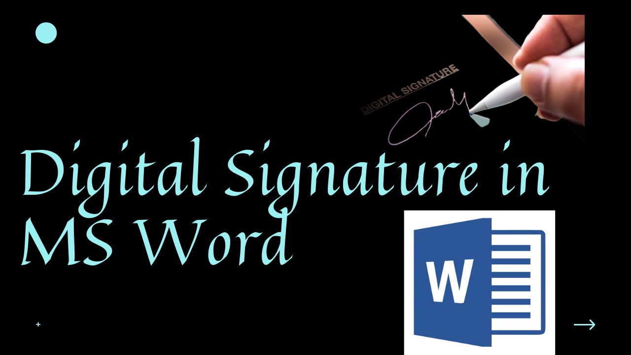 Digital Signature in MS Word | Signature Line in MS Word - YouTube