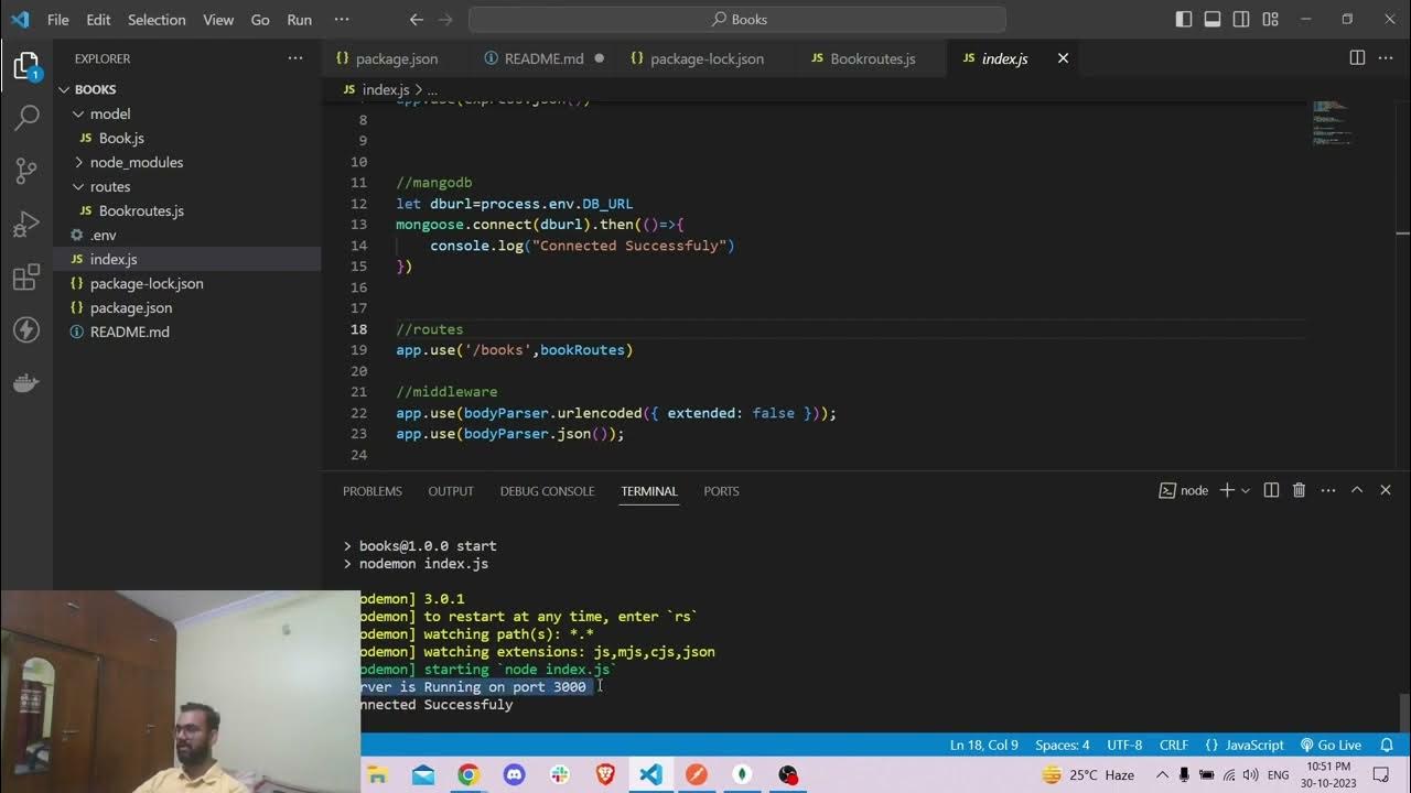 RESTful API using Node.js for managing books - YouTube