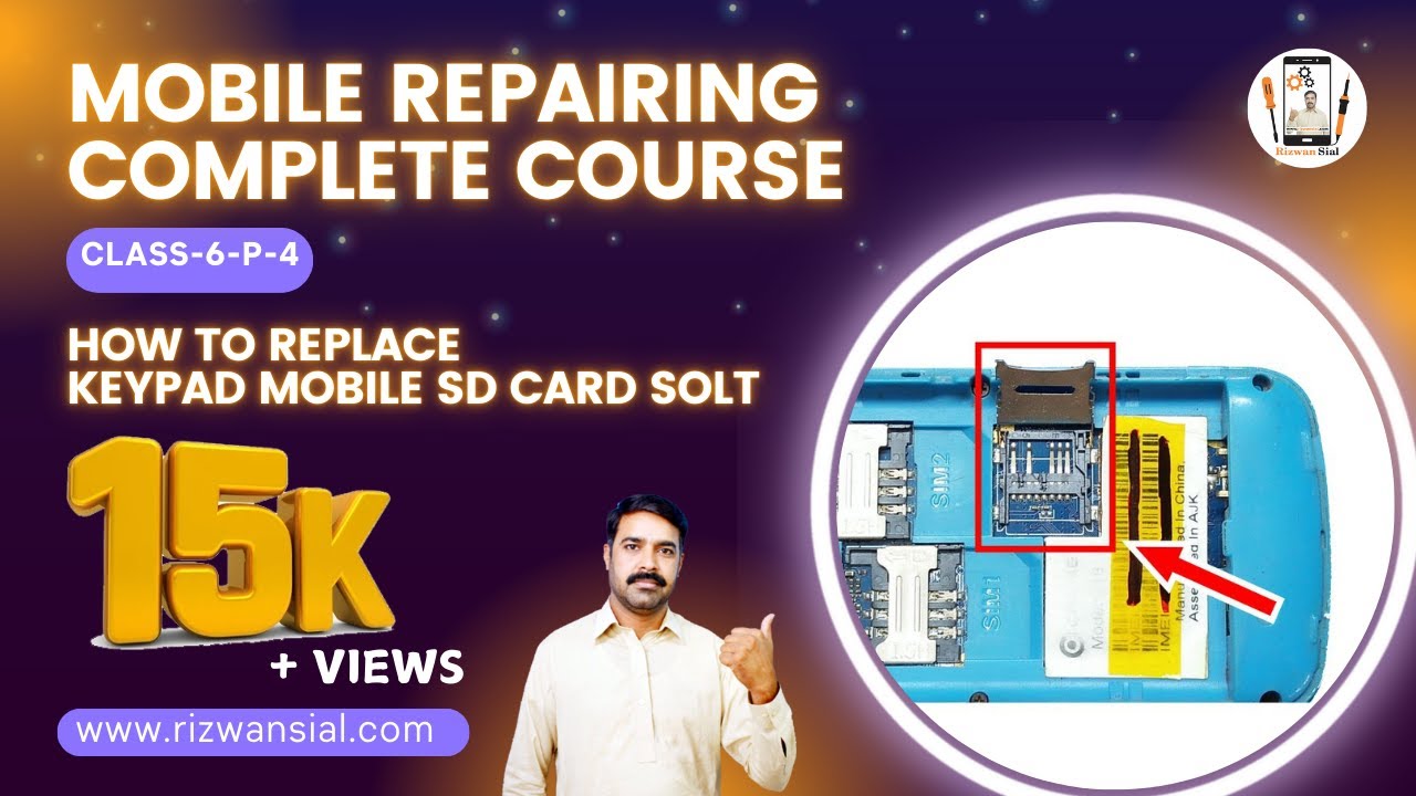 How to replace keypad mobile sd card slot jacket Class-6 part-4 - YouTube