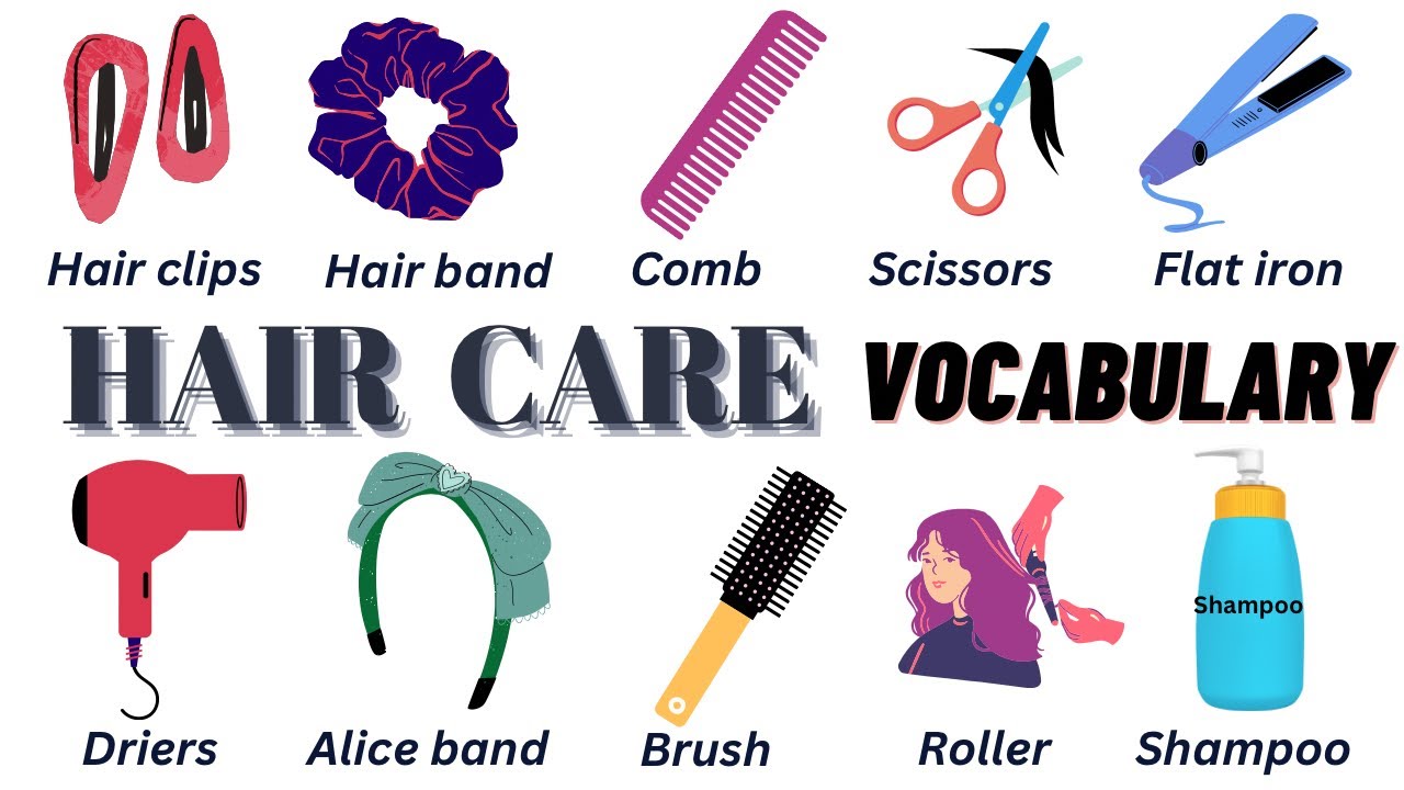 Hair care vocabulary in English || Hair care tools names and Pictionary ...