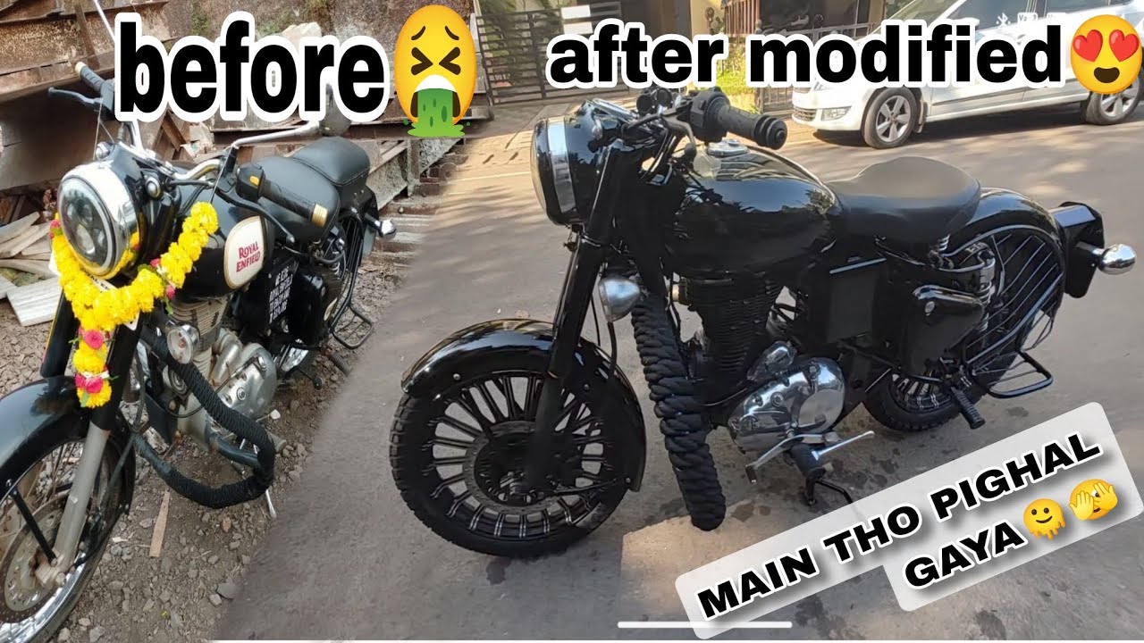 Royal Enfield 350 modified 😍 before vs after - YouTube