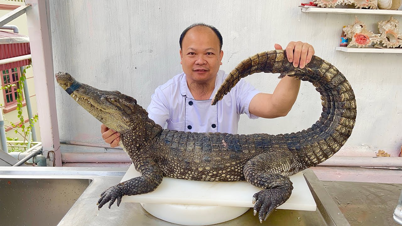stir-fried crocodile with lemongrass and chili, dried fish meat recipe ...