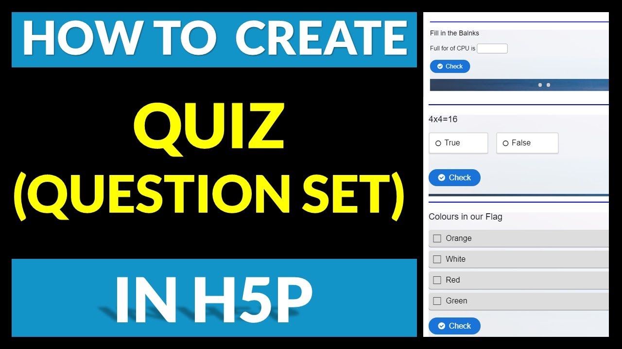 How to Create Quiz Question Set with h5p in Patasala Online - YouTube