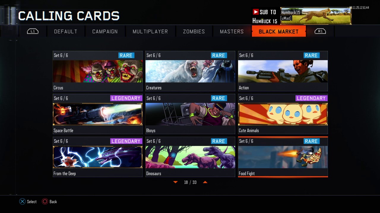 Every black market calling card in Bo3 - YouTube