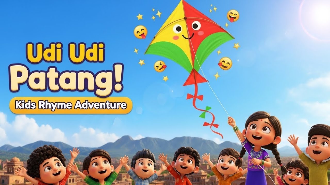 Udi Udi Patang Hamari! Fun Hindi Kite Rhyme for Kids | Makar Sankranti ...