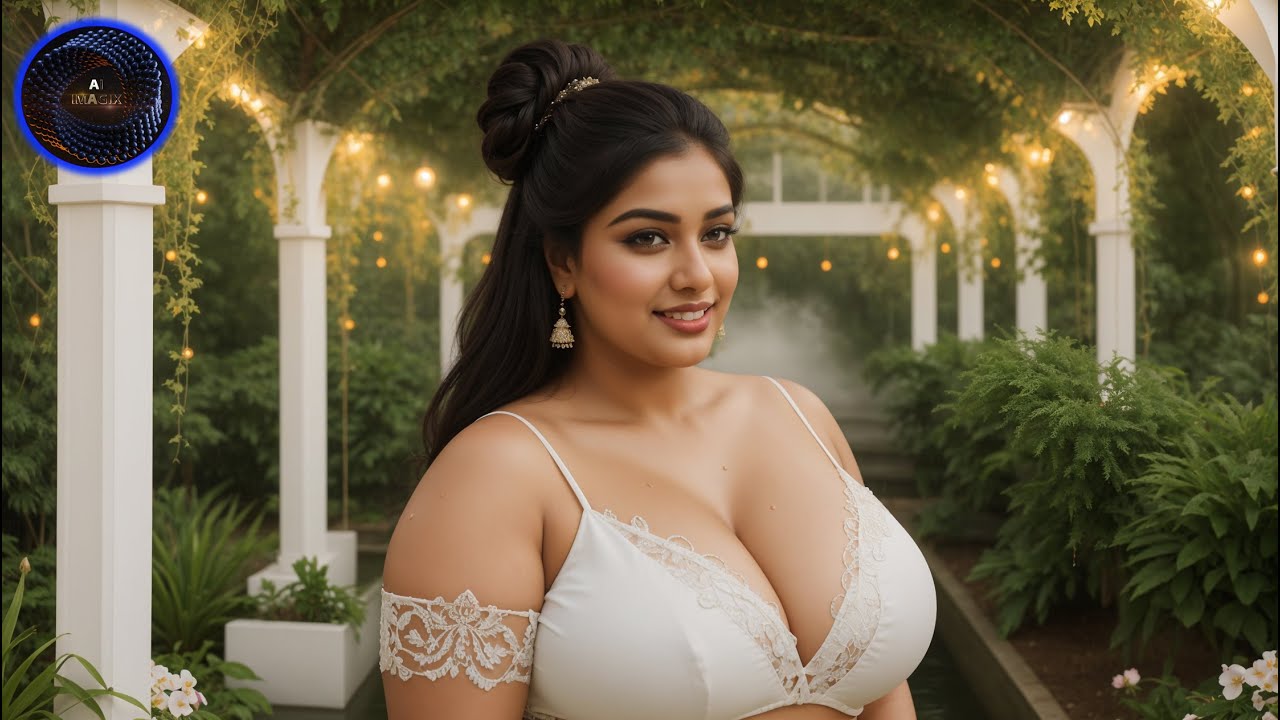 [4K] AI Imagix - The Science Behind Floating Gardens 🌿 Plus-Size Model in Stunning Dress - YouTube