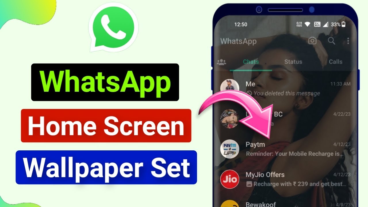 Whatsapp Home Screen Par Photo Kaise Lagaye | Whatsapp Home Screen ...