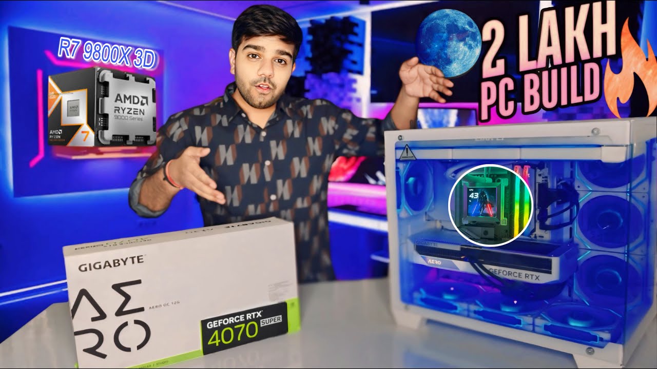 Rs 2 Lakh || ALL WHITE || GAMING PC BUILD | AMD RYZEN 7 9800X3D & RTX ...