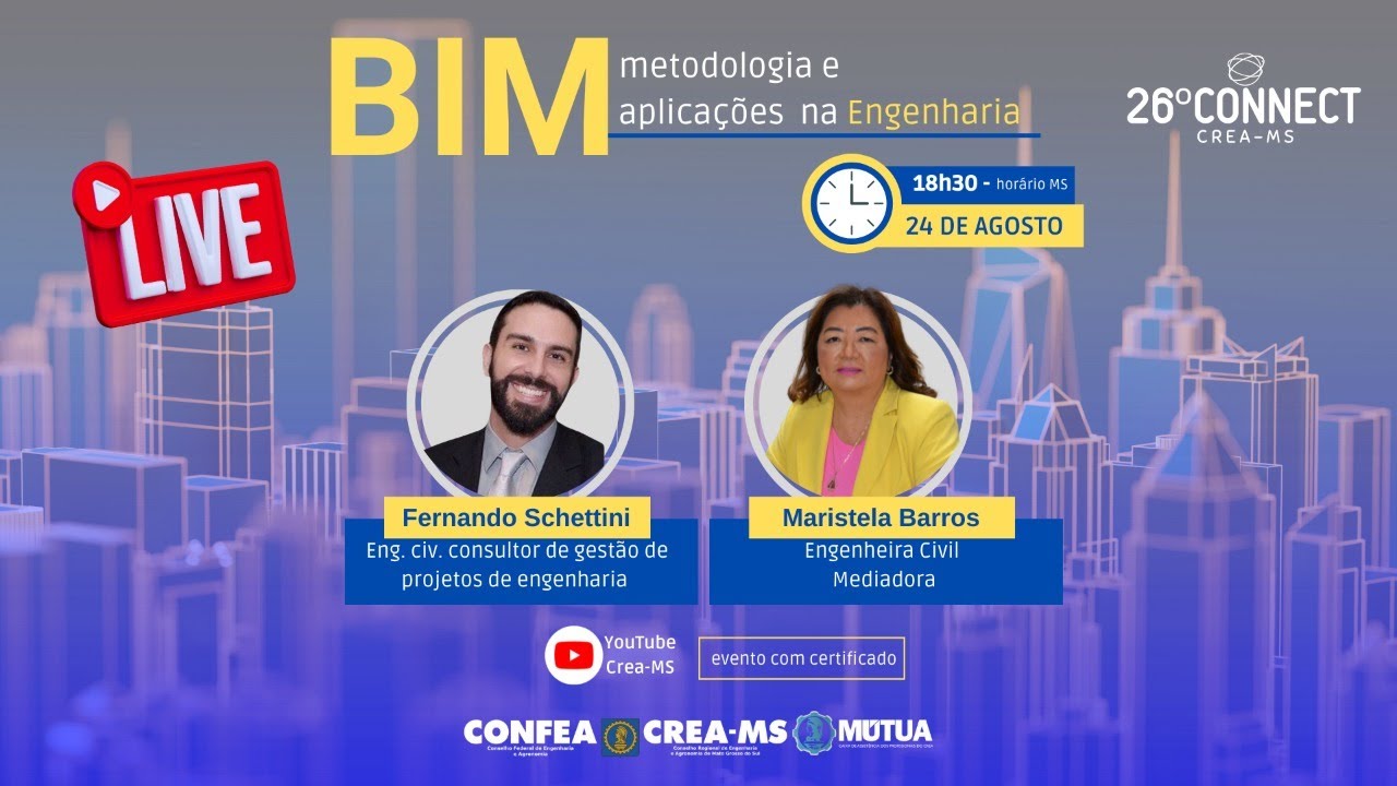 26º Connect Crea-MS BIM metodologia e aplicações na engenharia - YouTube