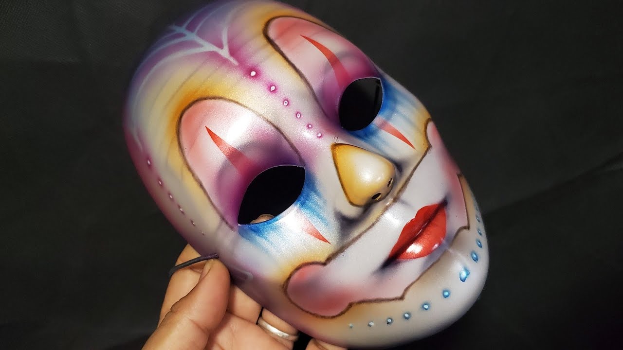 Airbrushing Chicano Clown Mask - 2 Days left in Giveaway! - YouTube