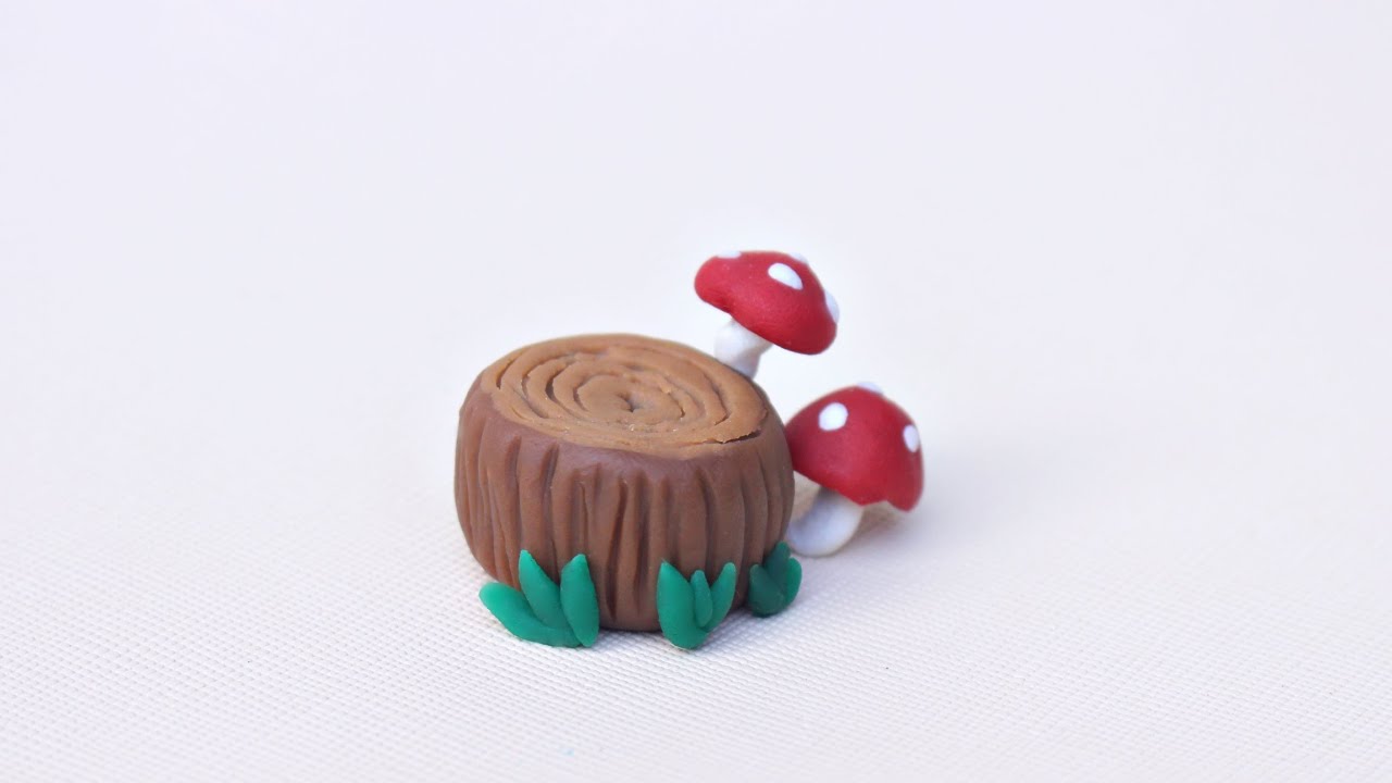Polymer CLAY Tutorial How To Make TREE STUMPS | Clay DIY - YouTube