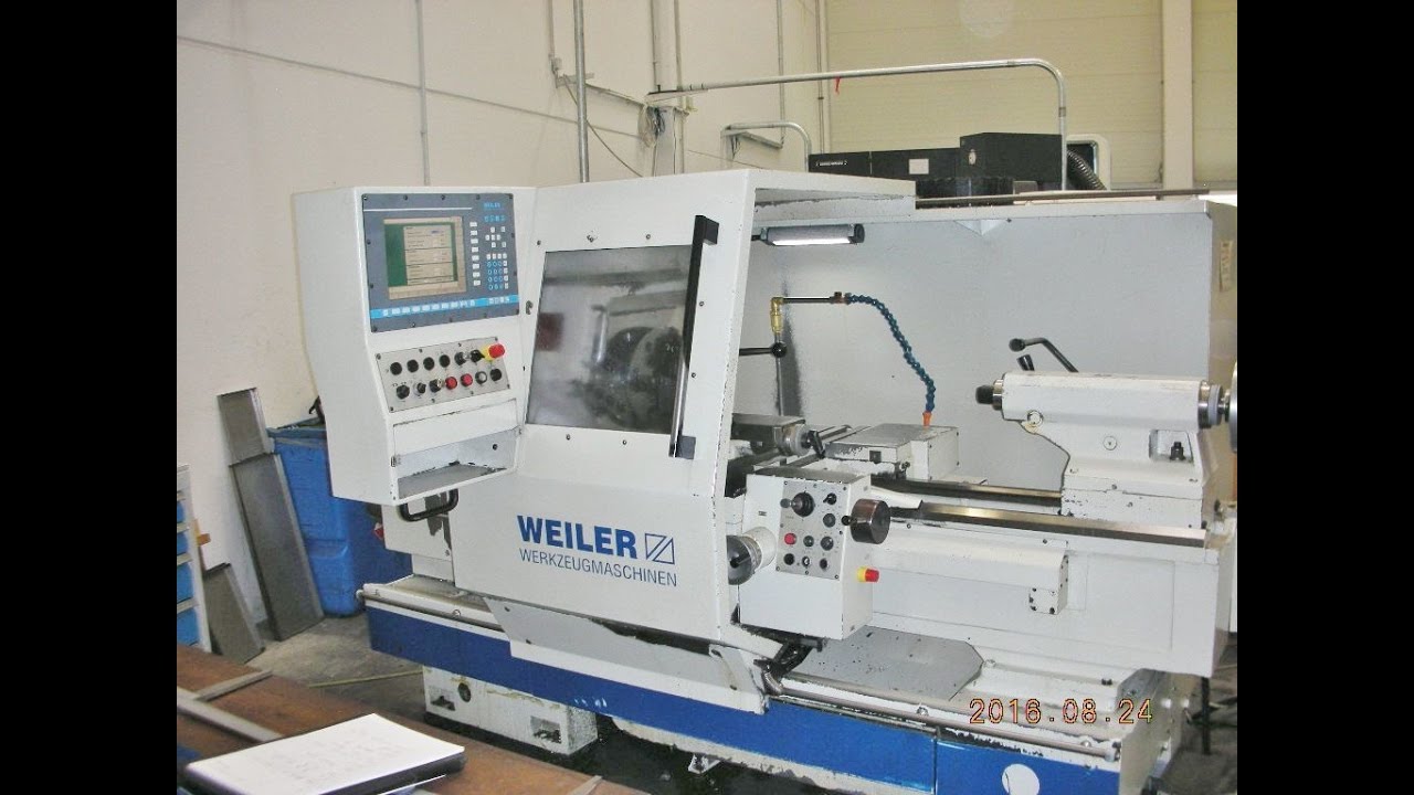 WEILER E 50 CNC Drehmaschine zyklengesteuert CNC lathe - YouTube