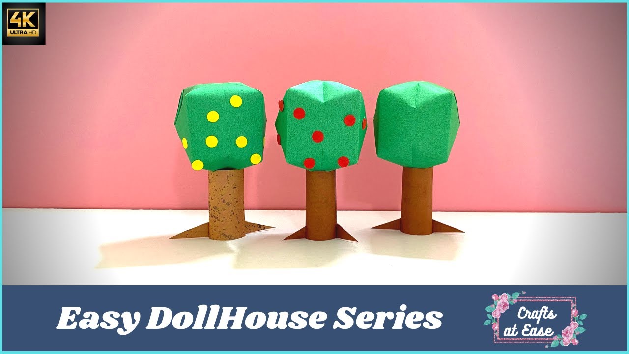 How to make a Paper Tree | Mini Tree | DollHouse | Origami Tree | Eng ...