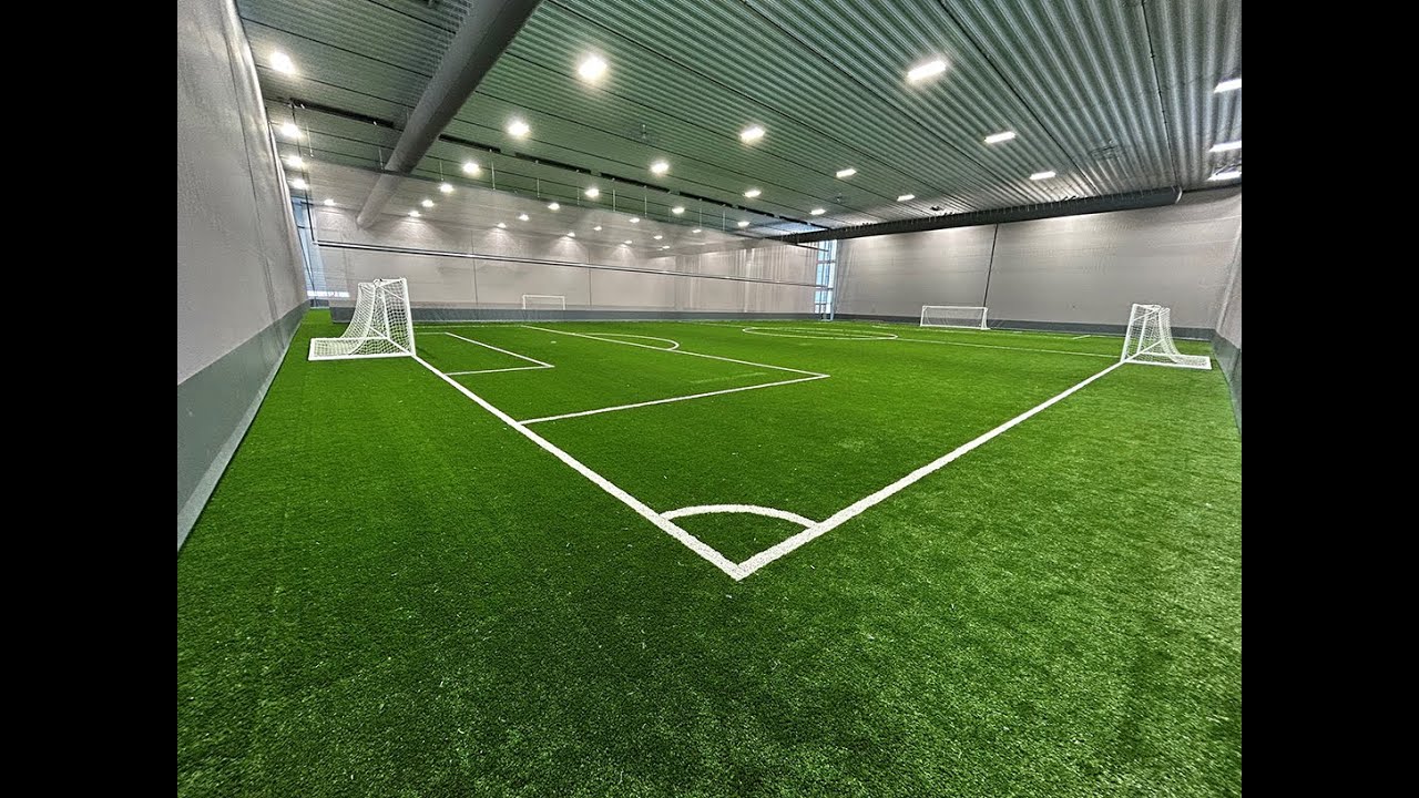 Portable Turf for Indoor Soccer Facility - Nexxfield Turf Panels - YouTube