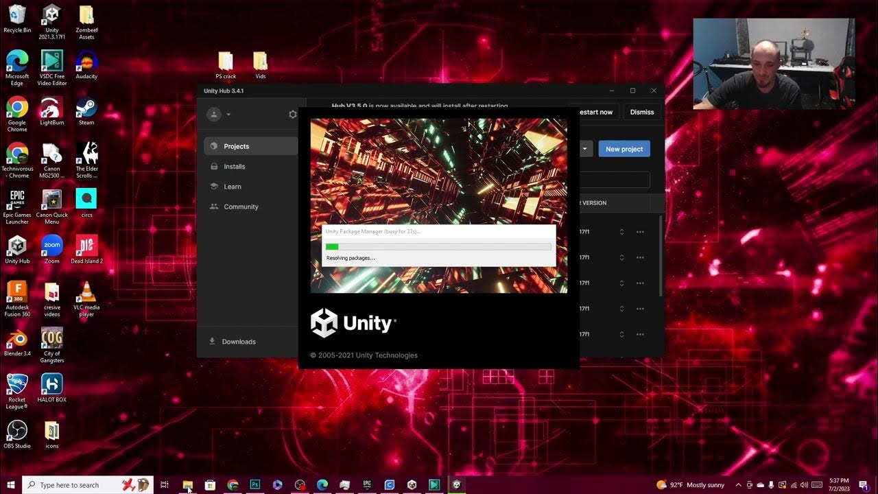 Creating a Game Project With the Unity Hub - Setting up resource folder ...