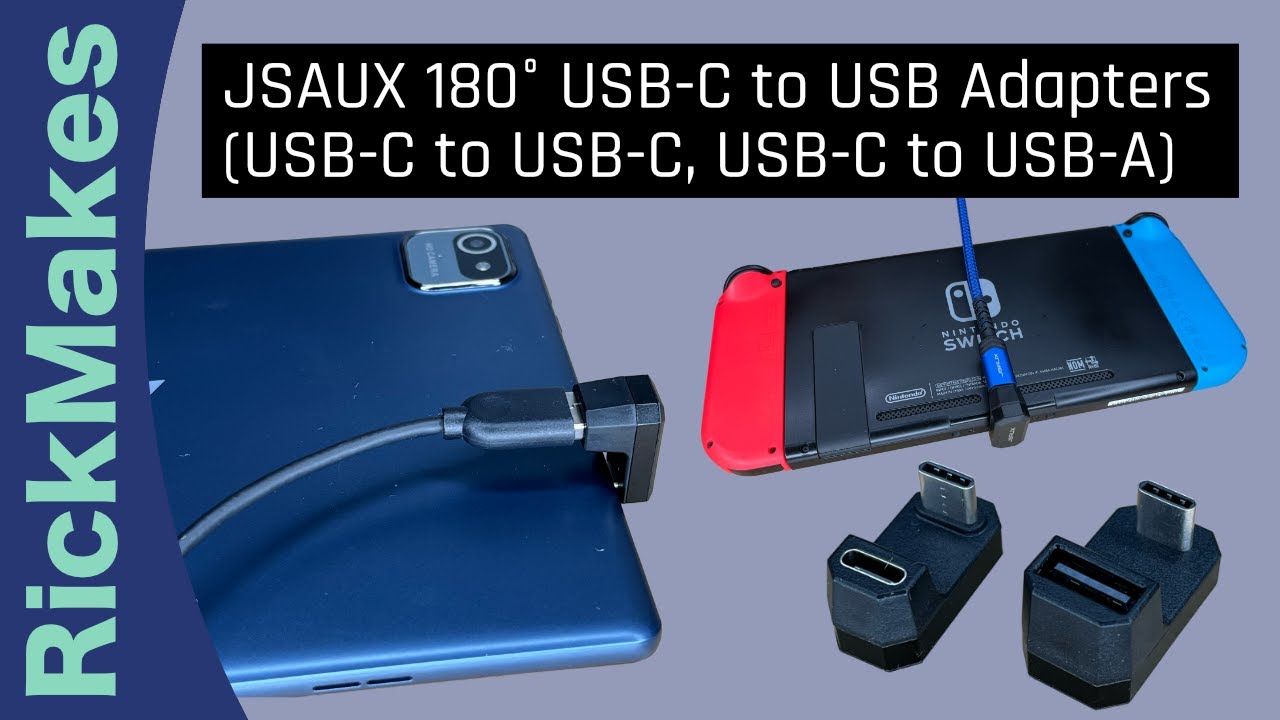 JSAUX 180° USB-C to USB Adapters (USB-C to USB-C, USB-C to USB-A) - YouTube