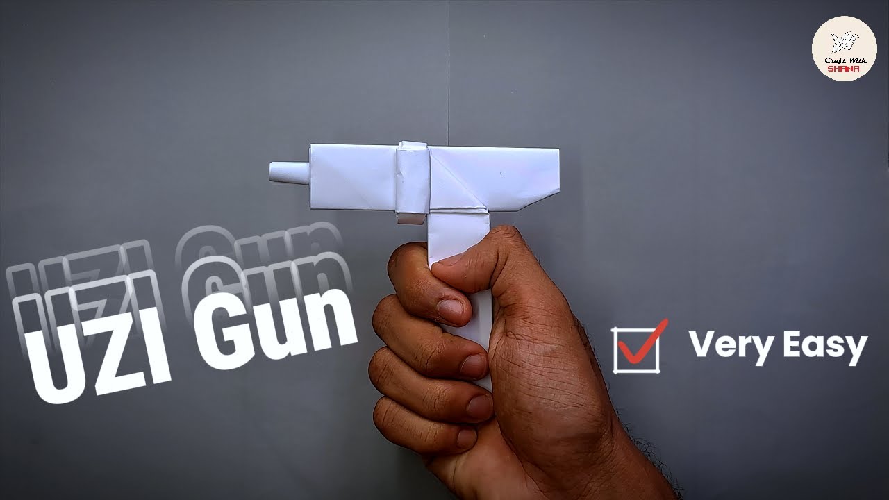 How to Make Paper UZI Gun without Glue || Paper Folding Crafts: Step-by ...