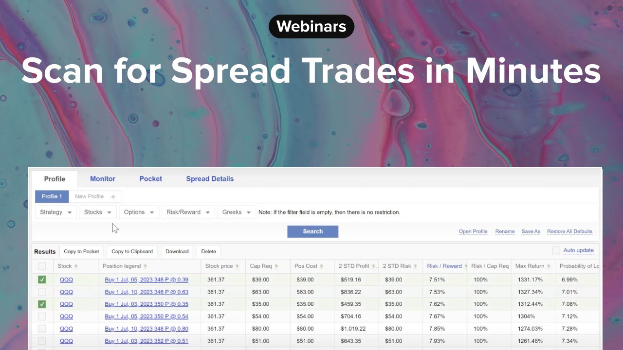 Use the Real Time Spread Scanner to Scan for Options Trades in all ...