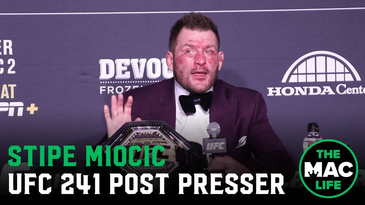 UFC 241 Post-Fight Press Conference: Stipe Miocic - YouTube