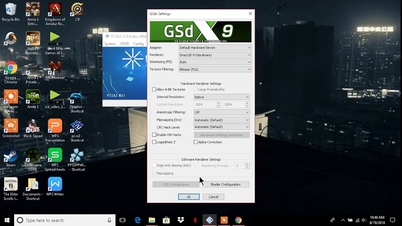 (PCSX2 150)(PS2emulator)----Setting for PS2 Emulator No Graphic Card ...
